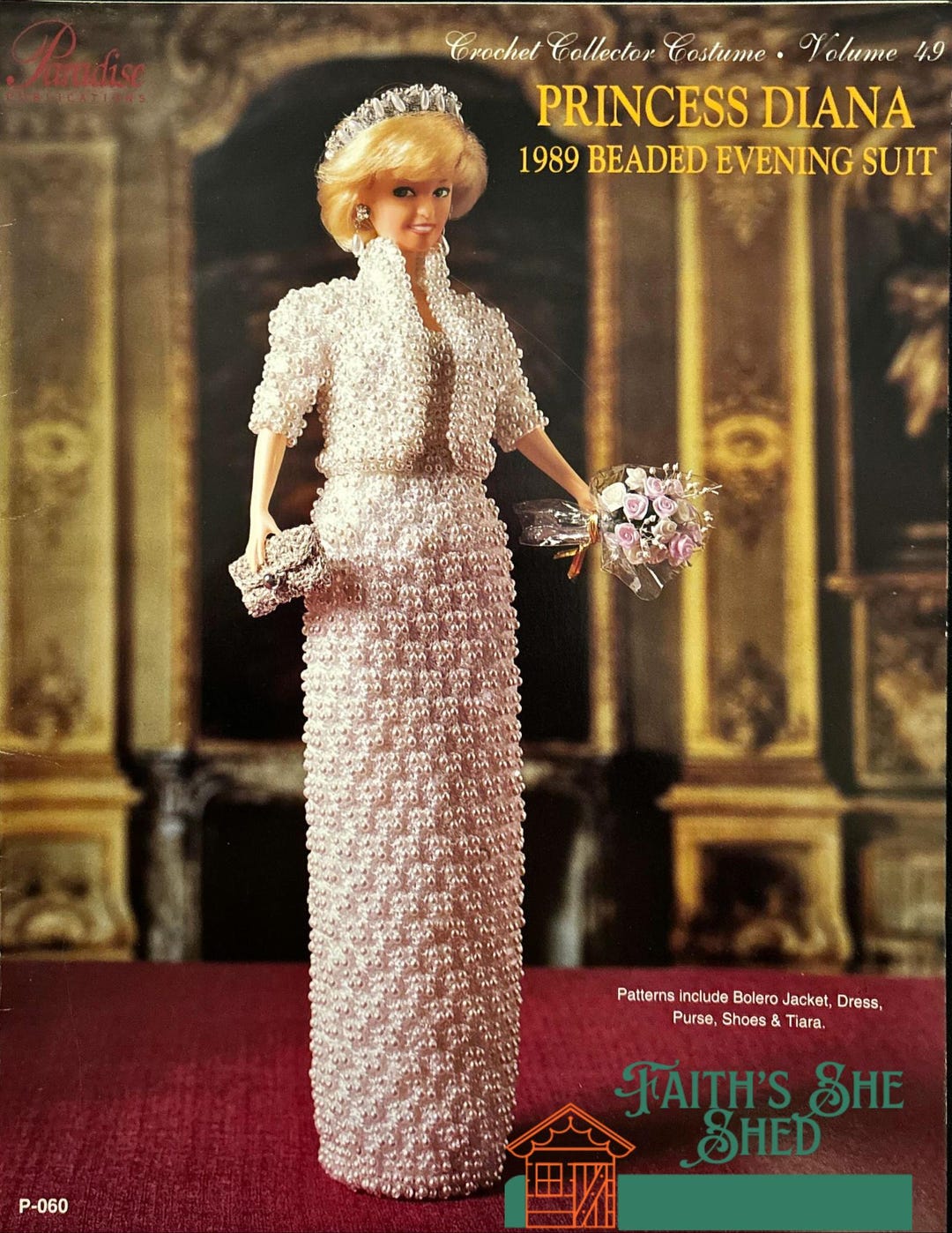 Princess Diana 1989 Beaded Evening Suit Vintage Digital Crochet Pattern ...