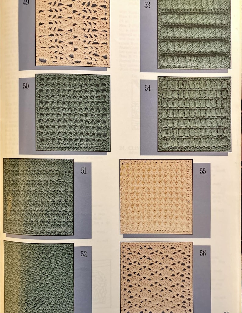 63 Easy-to-crochet Pattern Stitches DIGITAL DOWNLOAD Combine to Make an ...