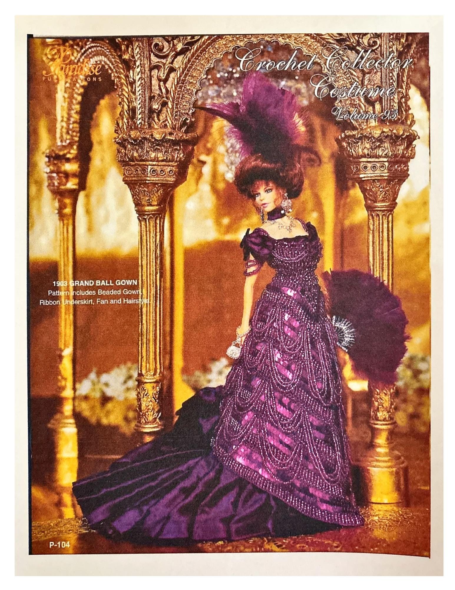 1903 Grand Ball Gown DIGITAL DOWNLOAD PATTERN Crochet Collector Costume ...