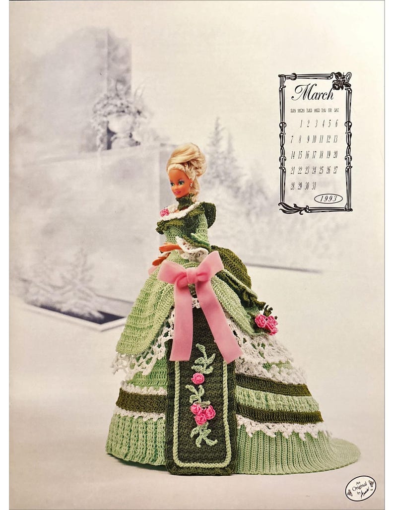 Miss March 1993 Digital Crochet Pattern Annies Calendar Bed Doll ...
