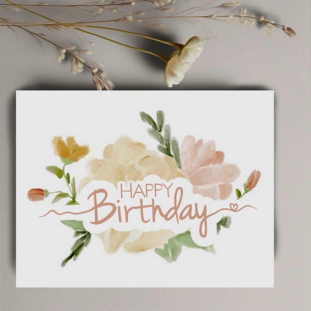 Floral Birthday Cards Handmade Cards Watercolor Flowers Unique Flower ...