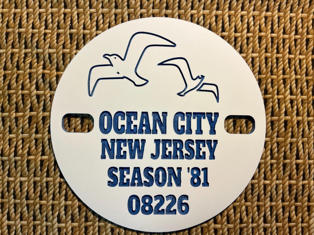 Handmade 1981 Ocean City Beach Tag Sign: New Jersey Seashore Art - Etsy