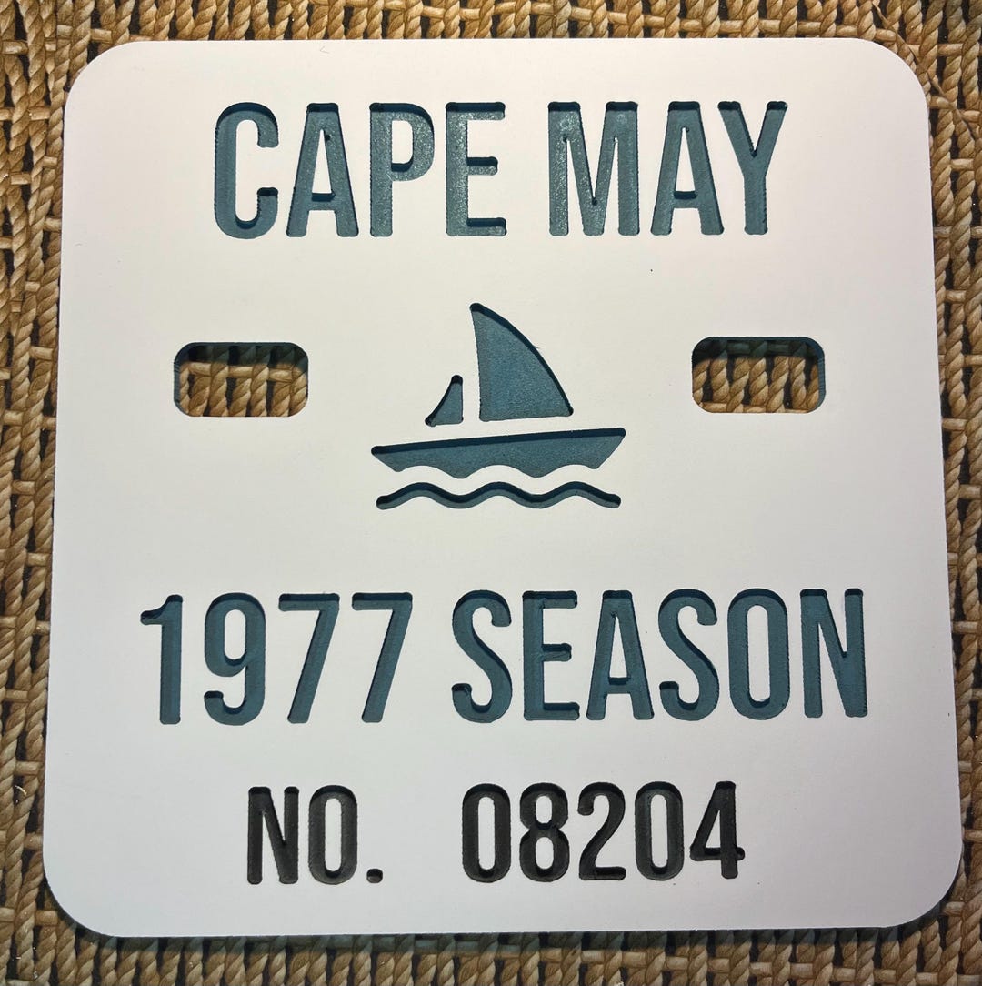 1977 Cape May Beach Tag Wall Decor: Handmade Seashore Art - Etsy
