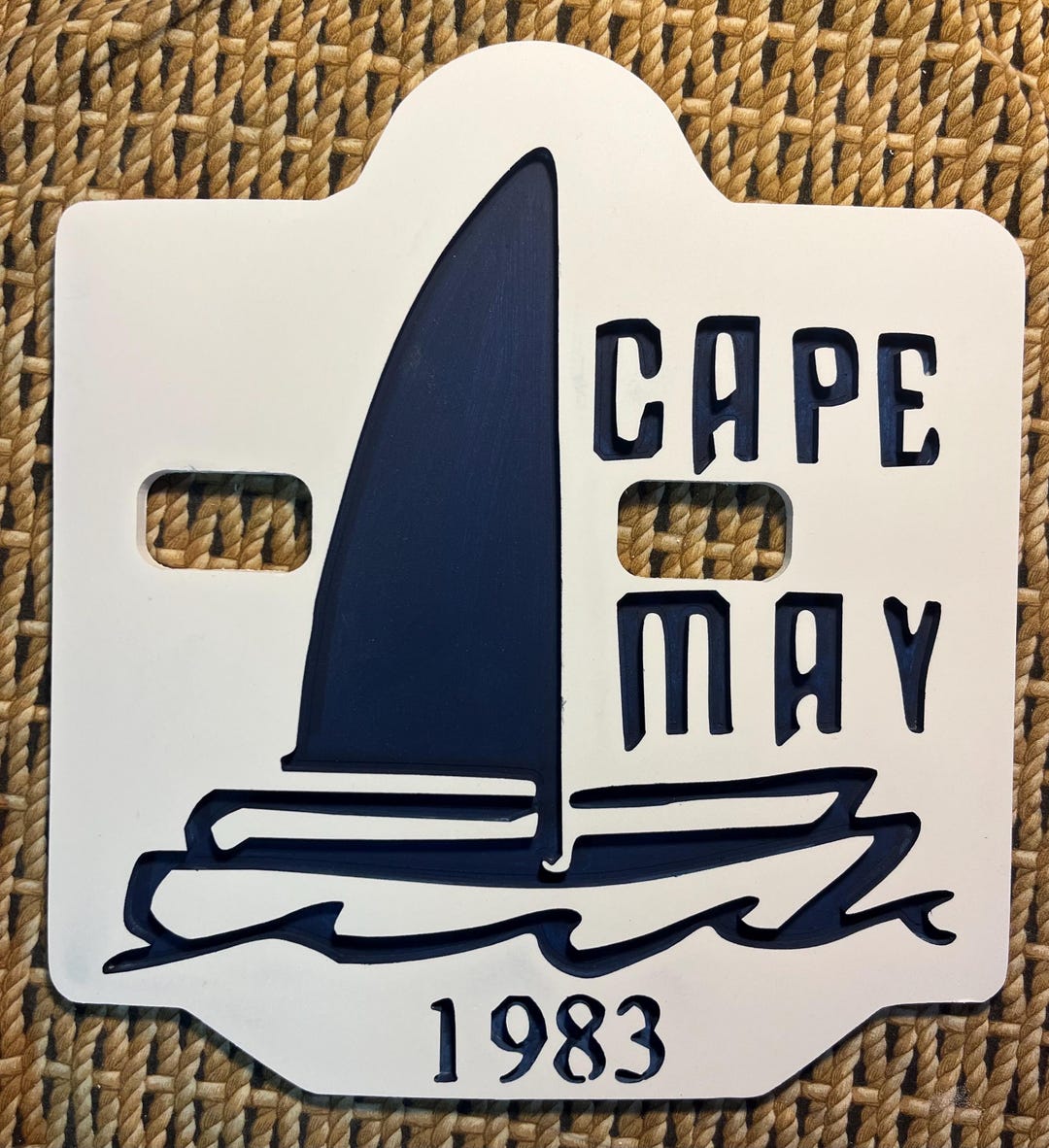Handmade Cape May Beach Tag Sign: 1983 New Jersey Seashore Wall Decor ...