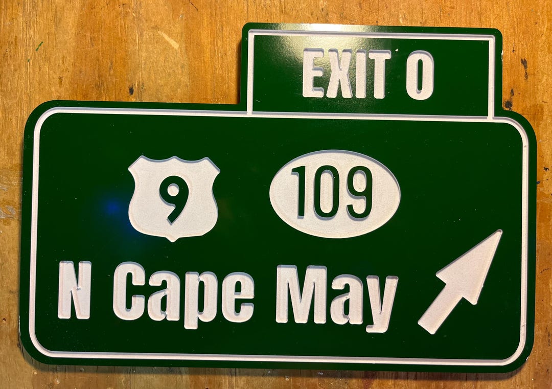 Garden State Parkway Exit 0 Sign: Cape May, NJ - Handmade PVC Replica ...