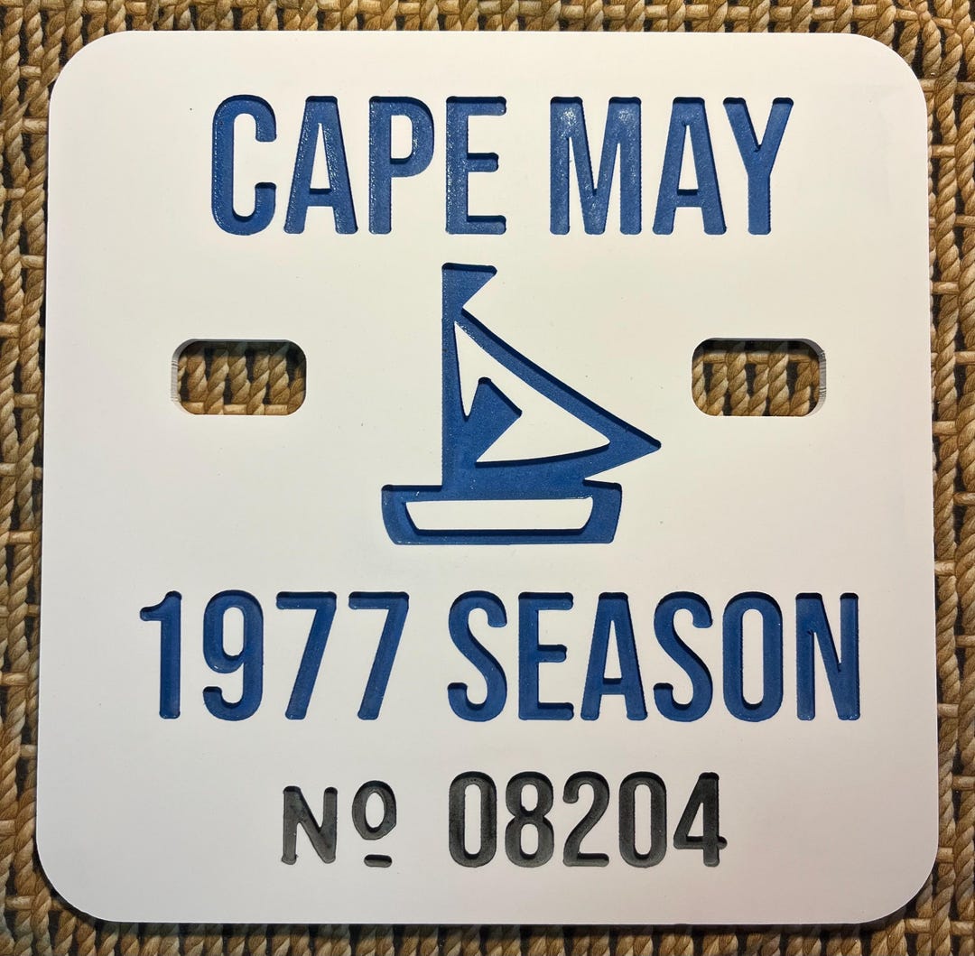 Handmade 1977 Cape May Beach Tag Wall Decor - New Jersey Shore Art - Etsy