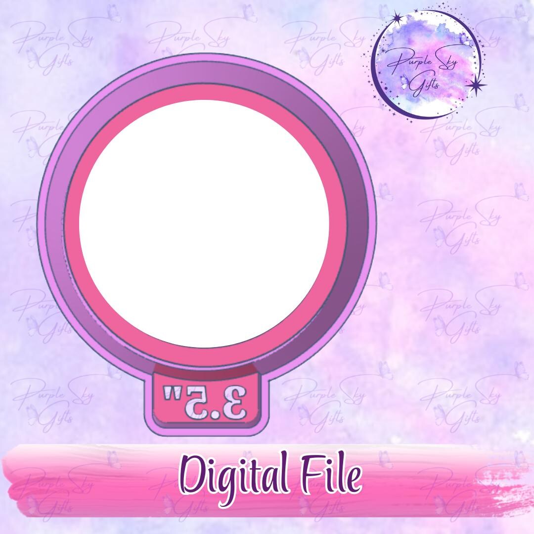 Indented Round Design With 1/4" Border for 3.5" Cardstock Inserts STL ...