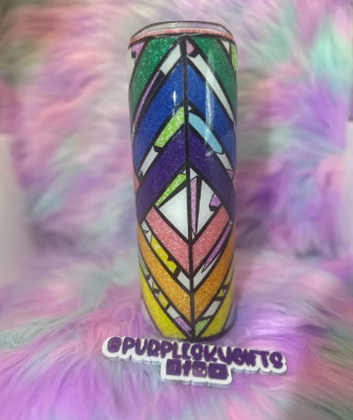 30 Oz Rainbow Bolts Glitter Epoxy Stainless Steel Tumbler - Etsy