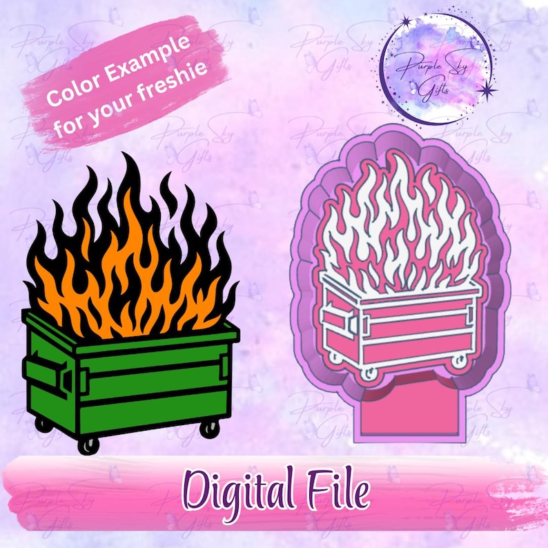 Dumpster Fire STL DIGITAL FILE for Freshie, Silicone Mold Resin Art ...