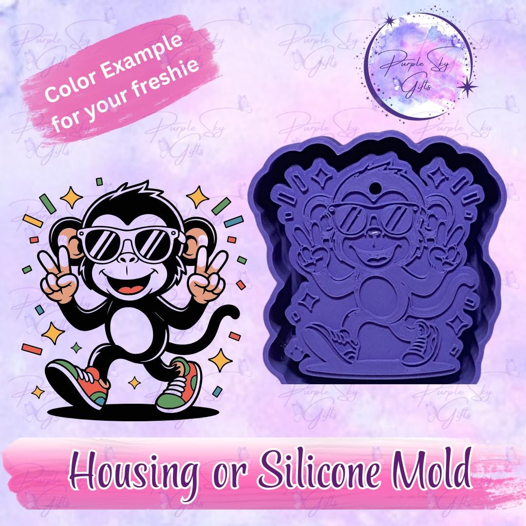 Dancing Monkey Freshie Mold Housing or Silicone Mold - Etsy