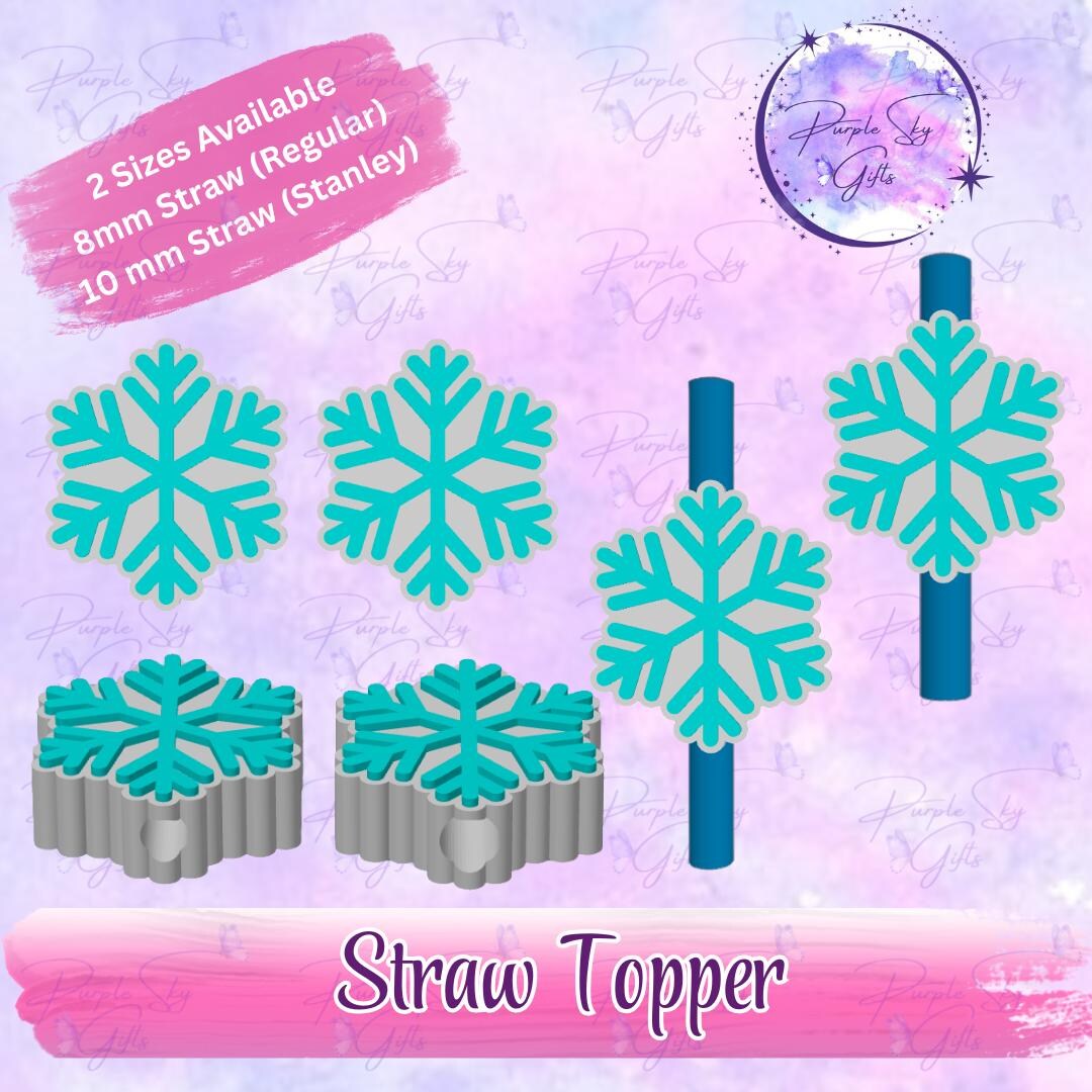 Snowflake - Straw Charm - Drink Accessories - 2 Sizes to Choose From ...