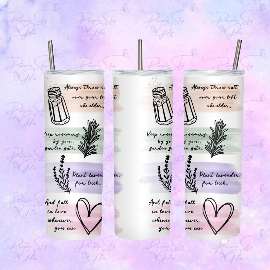 20 Oz or 30 Oz Practical Magic Salt, Lavender, Rosemary, Love Stainless ...