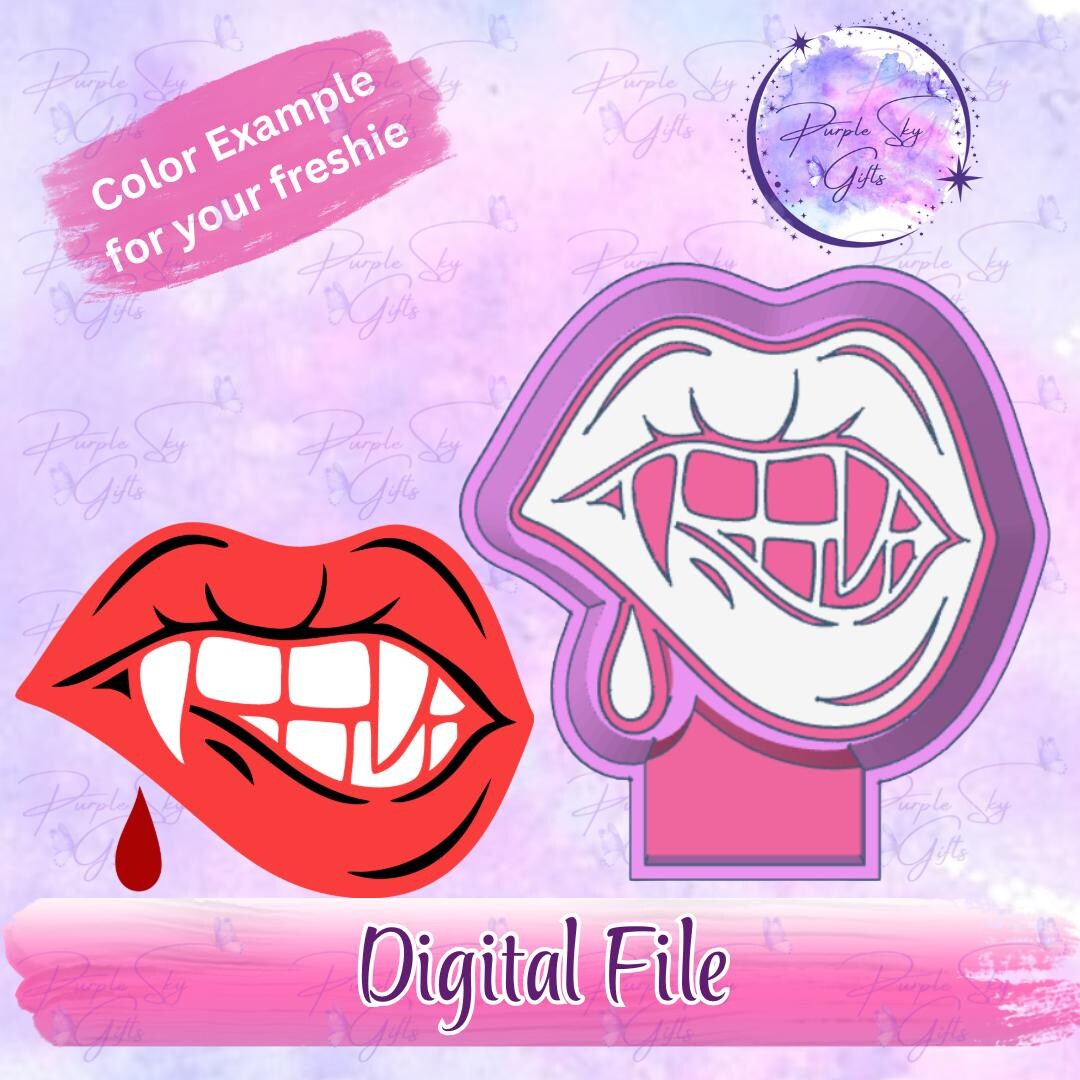 Vampire Lips STL DIGITAL FILE for Freshie, Silicone Mold Resin Art, Wax ...