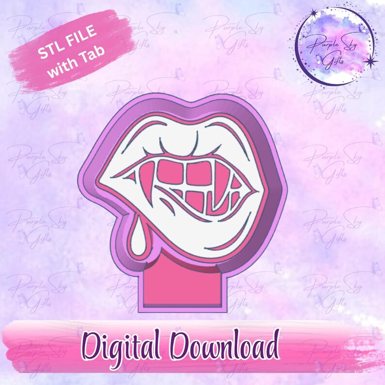 Vampire Lips STL DIGITAL FILE for Freshie, Silicone Mold Resin Art, Wax ...
