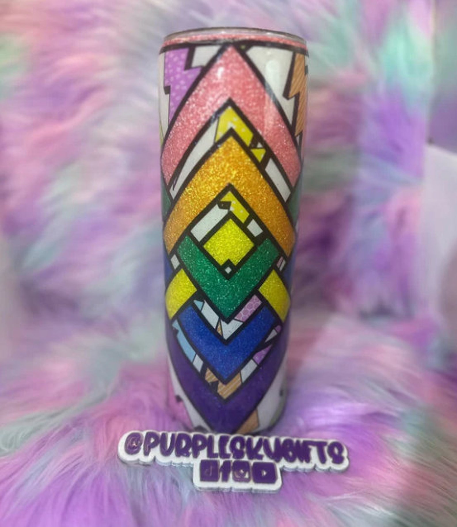 30 Oz Rainbow Bolts Glitter Epoxy Stainless Steel Tumbler - Etsy