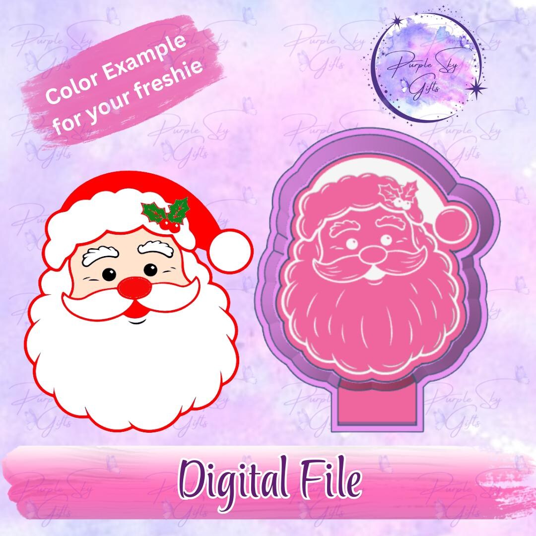 Jolly Santa STL DIGITAL FILE for Freshies, Silicone Mold, Resin Art ...