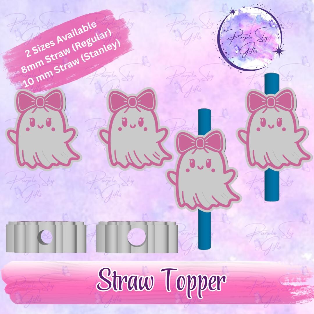 Ghost Girl With Bow - Straw Charm - Drink Accessories - 2 Sizes to ...