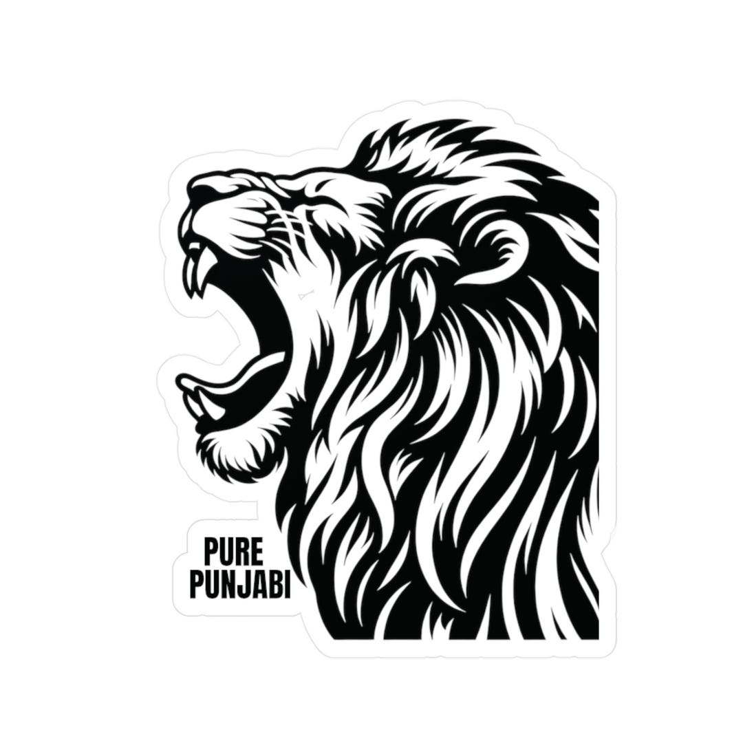 Pure Punjabi Vinyl Decals, Roaring Lion - Punjabi Art, Car Decor, Desi ...