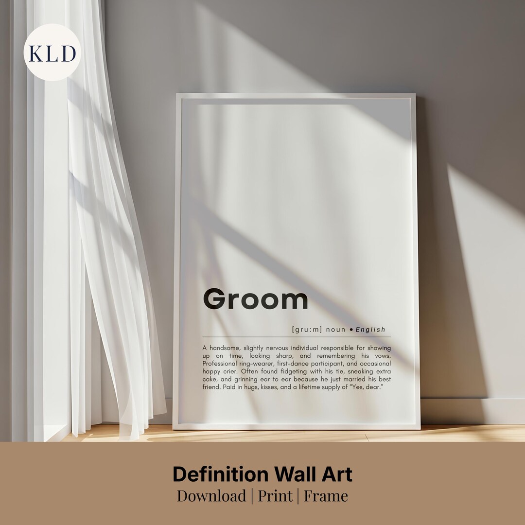 Groom Definition Print, Wedding Gift Wall Art From Bride to Groom - Etsy