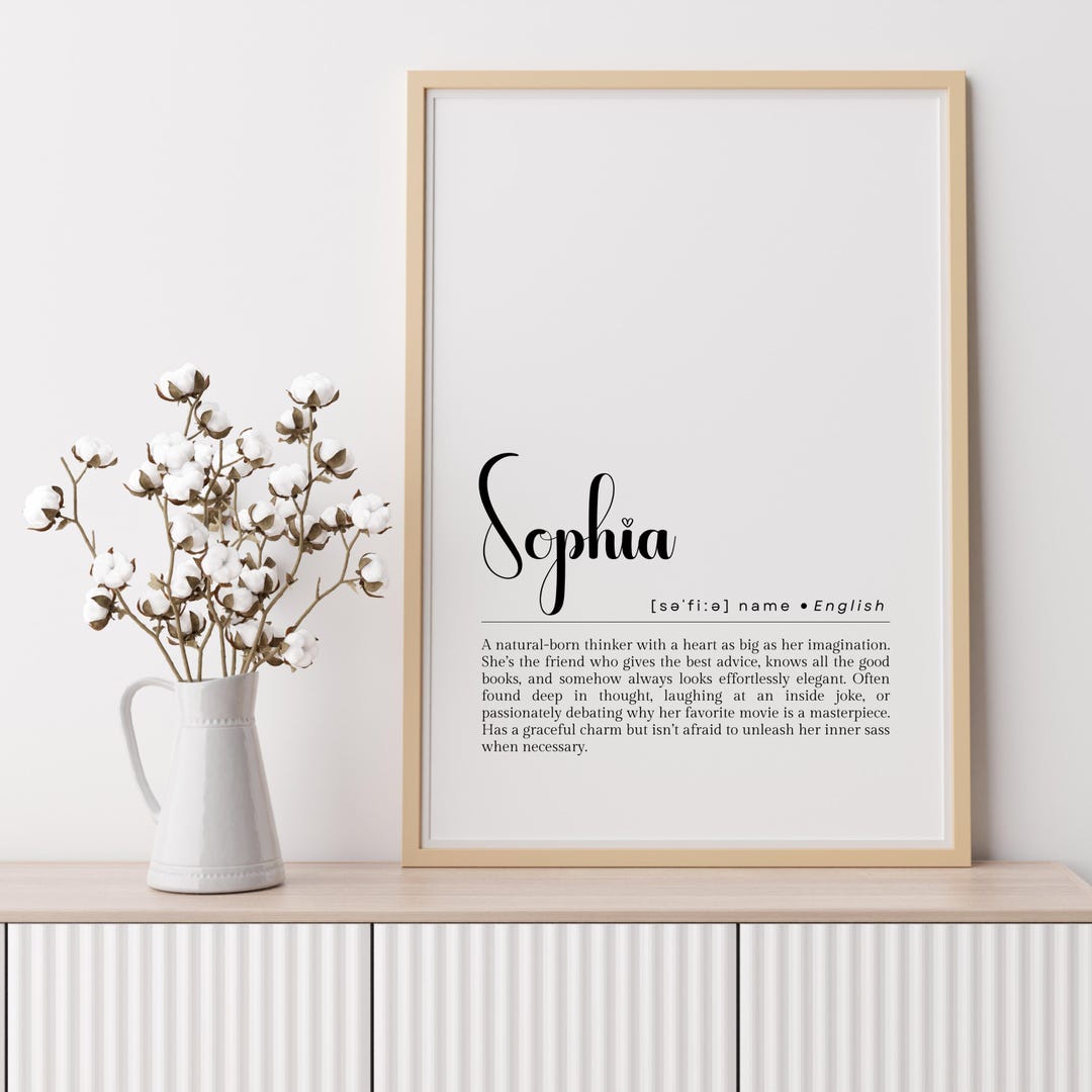 Sophia Name Definition Print Fun and Unique Name Sign for Girls ...