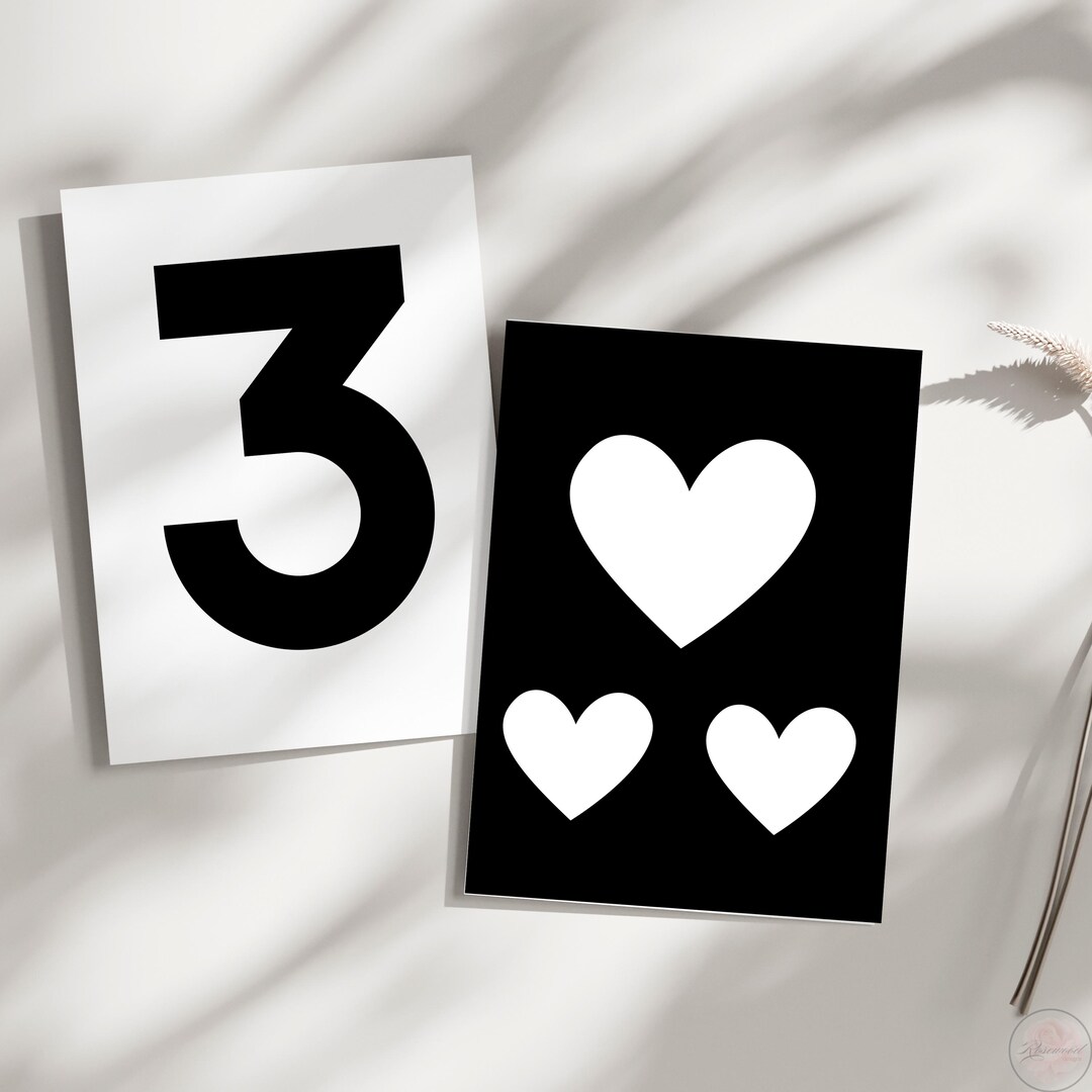 Numbers Flashcard Math Flashcards Large Numbers Homeschool Montessori ...
