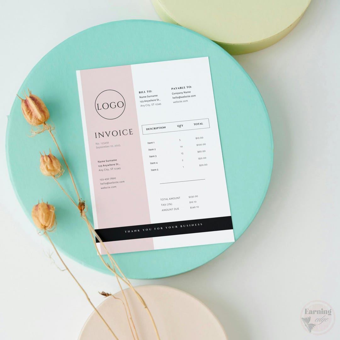 Invoice Template Pink Printables Simple Online Invoice Format Custom ...