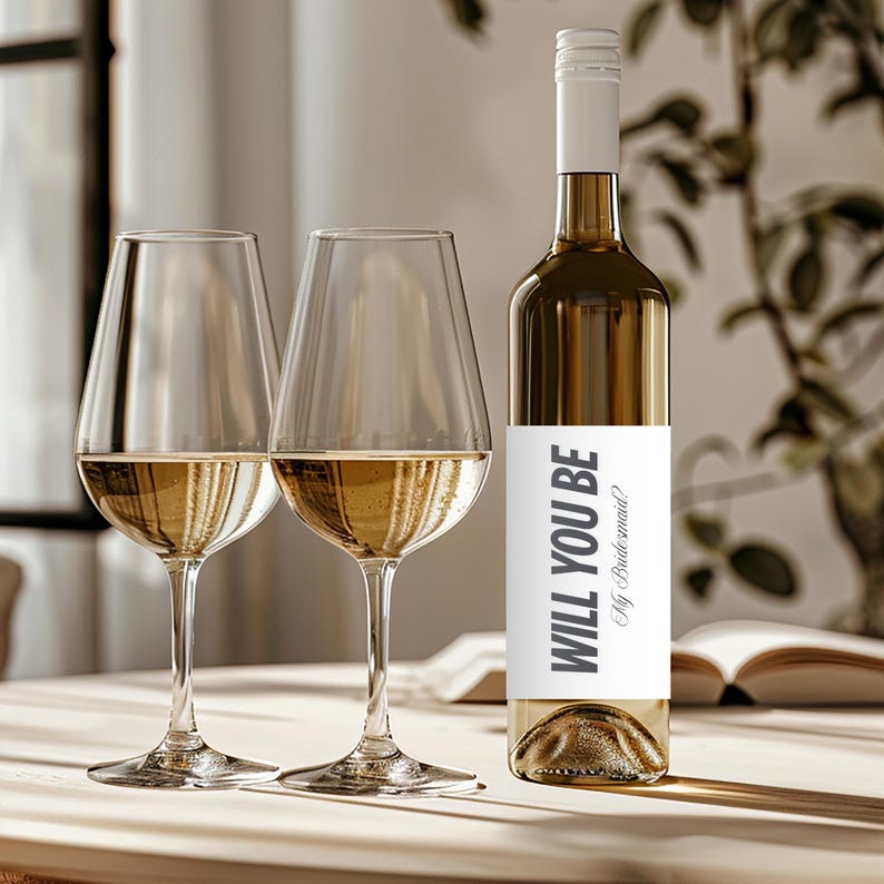 Printable Wine Bottle Label Template Minimalist Label Wedding Bottle ...