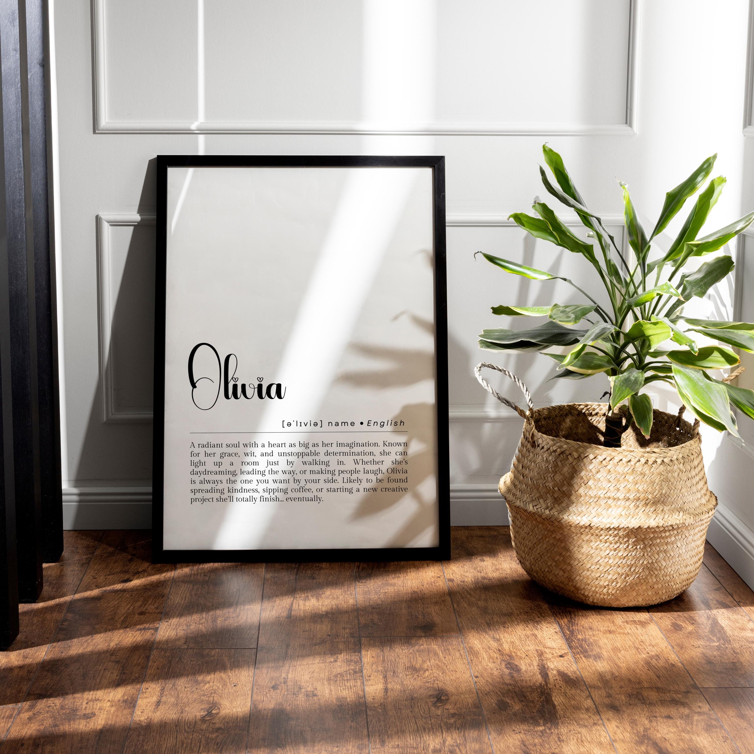 Olivia Name Meaning Print Funny Dictionary Definition Poster Minimalist ...