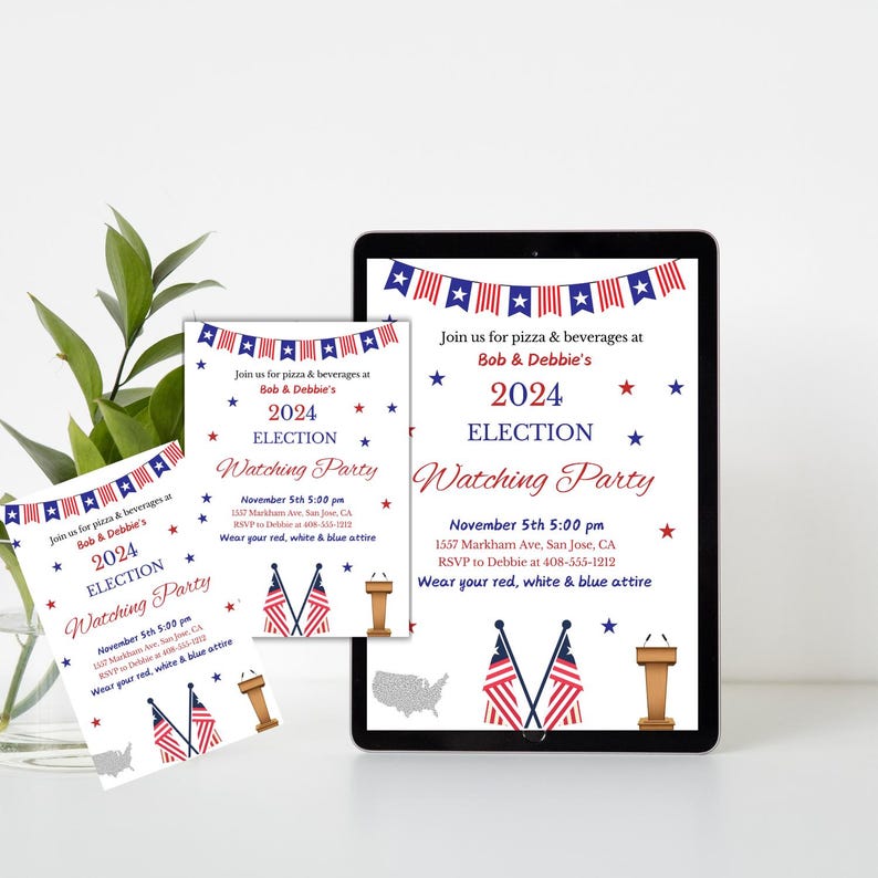 Editable Election Night Party Invitation Template (digital Download) - Etsy