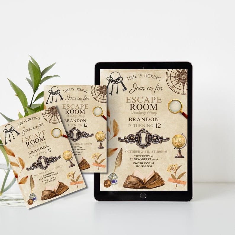 Editable Escape Room Party Invitation Escape Room Invite Unlock the ...