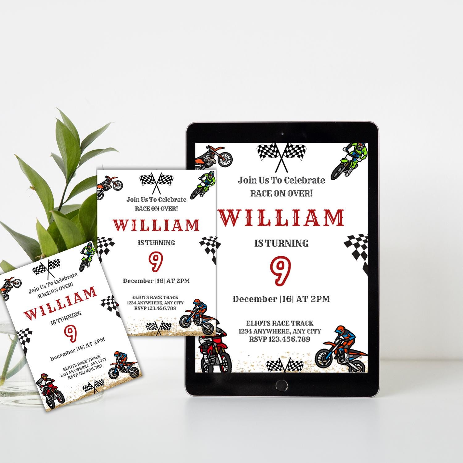 MOTORBIKE Invite INSTANT DOWNLOAD Dirt Bike Invite Editable Dirt Bike ...