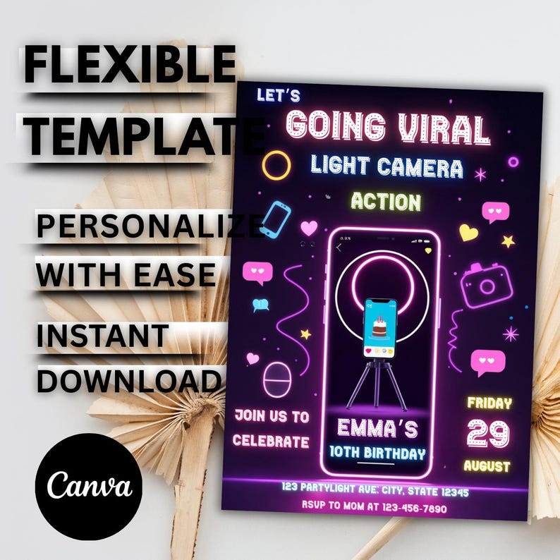 Let's Going Viral Invite, Content Creator Invitation, Digital Party ...