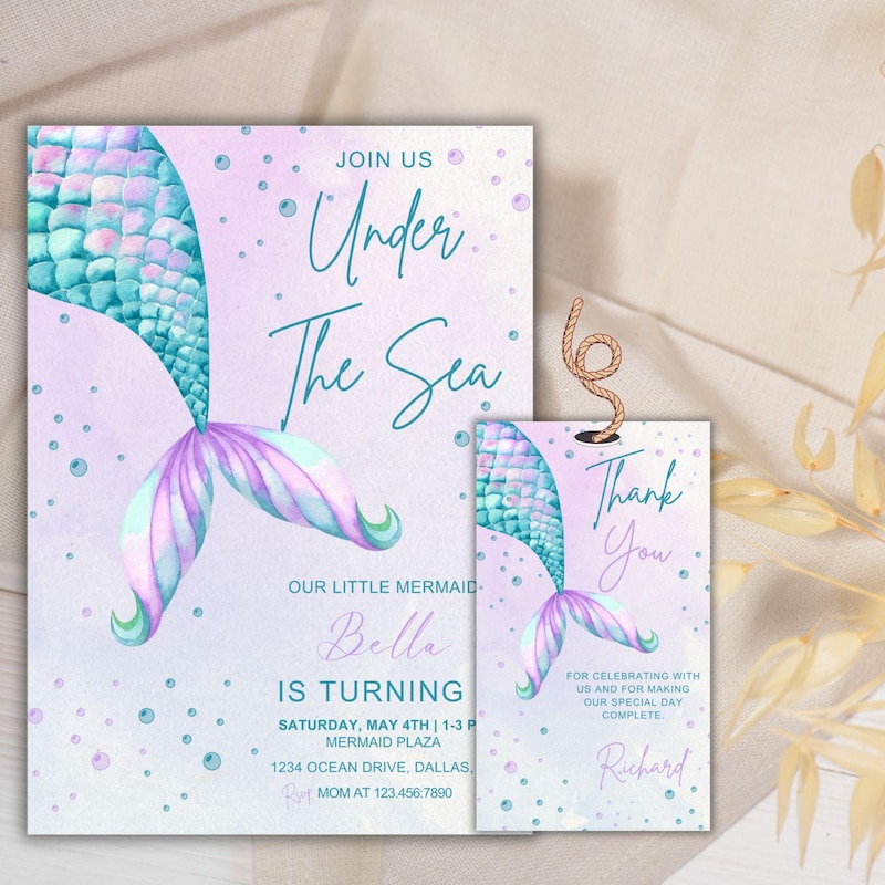 Mermaid Invites - Etsy