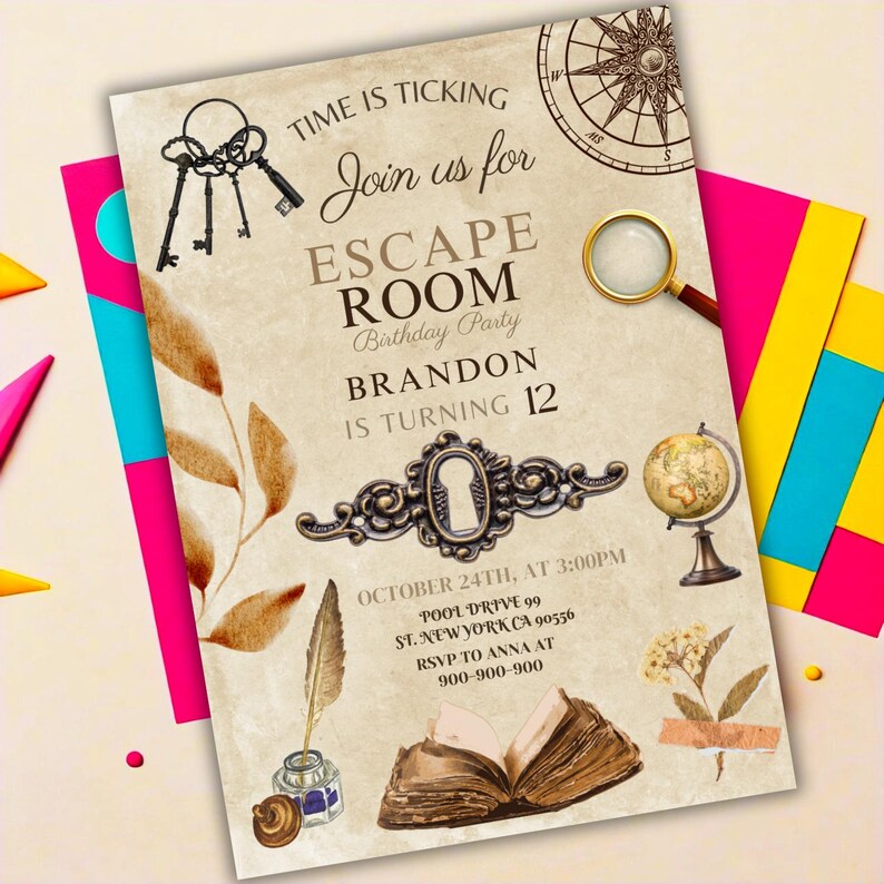 Editable Escape Room Birthday Party Invitation (digital Download ...