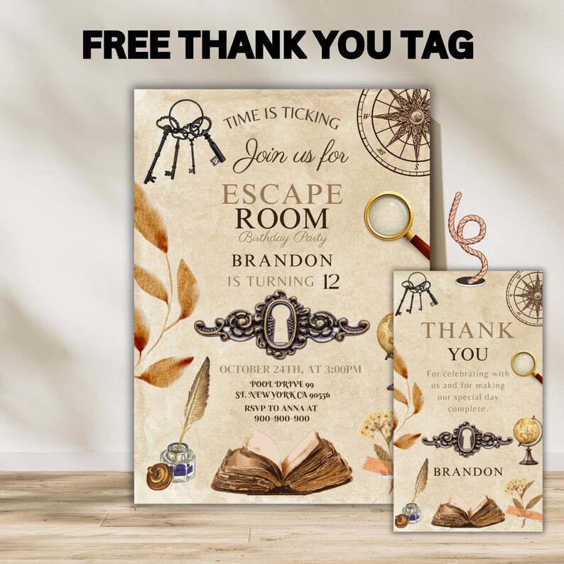 Editable Escape Room Birthday Party Invitation (digital Download ...