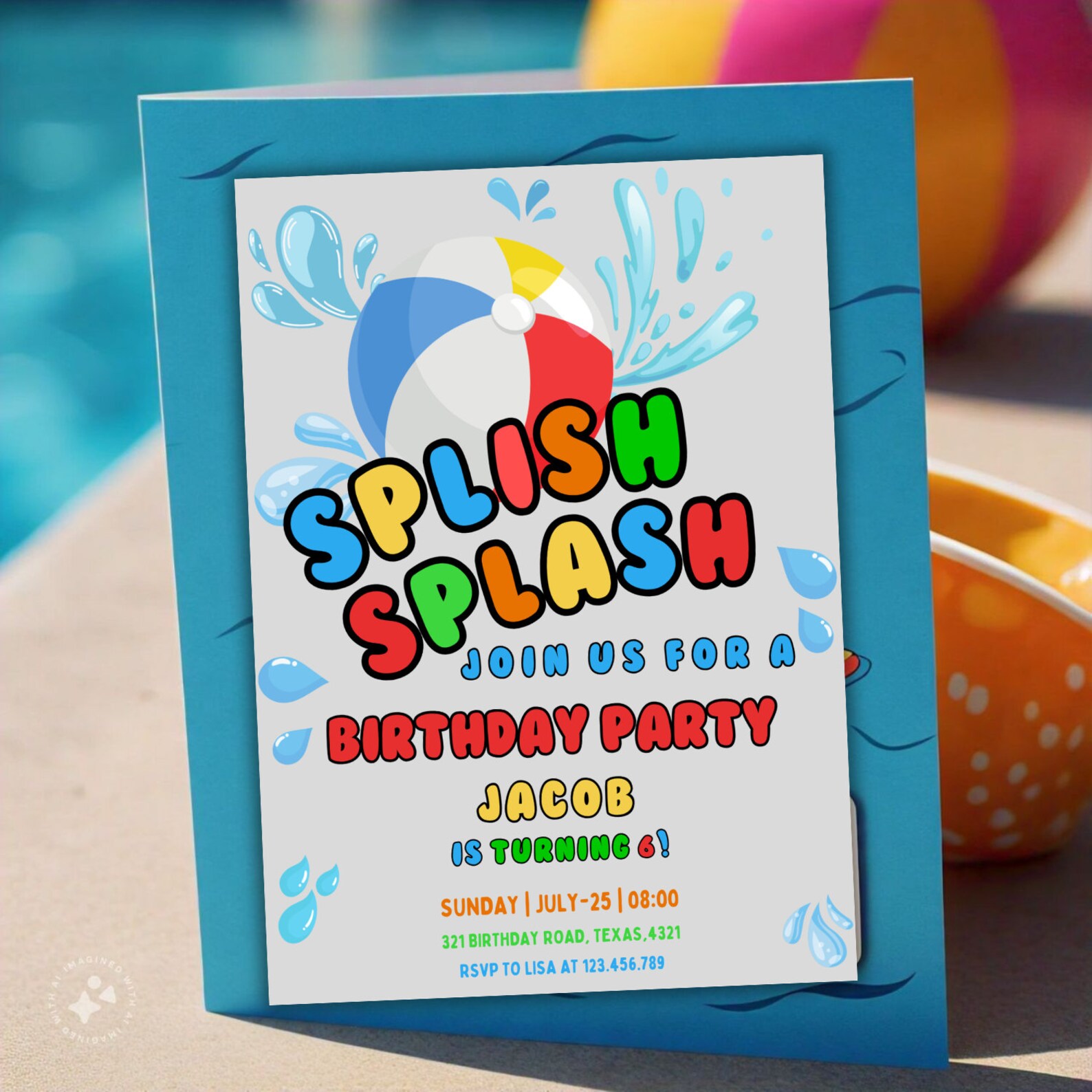 Summer Fun Evite Pool Party Invitation Template Splish Splash Birthday ...