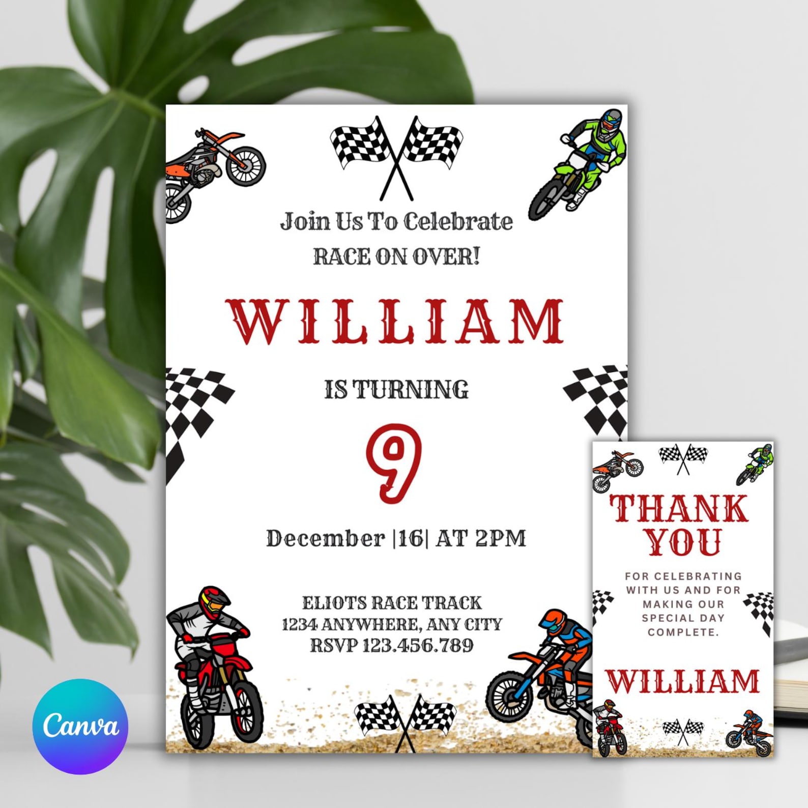 MOTORBIKE Invite INSTANT DOWNLOAD Dirt Bike Invite Editable Dirt Bike ...