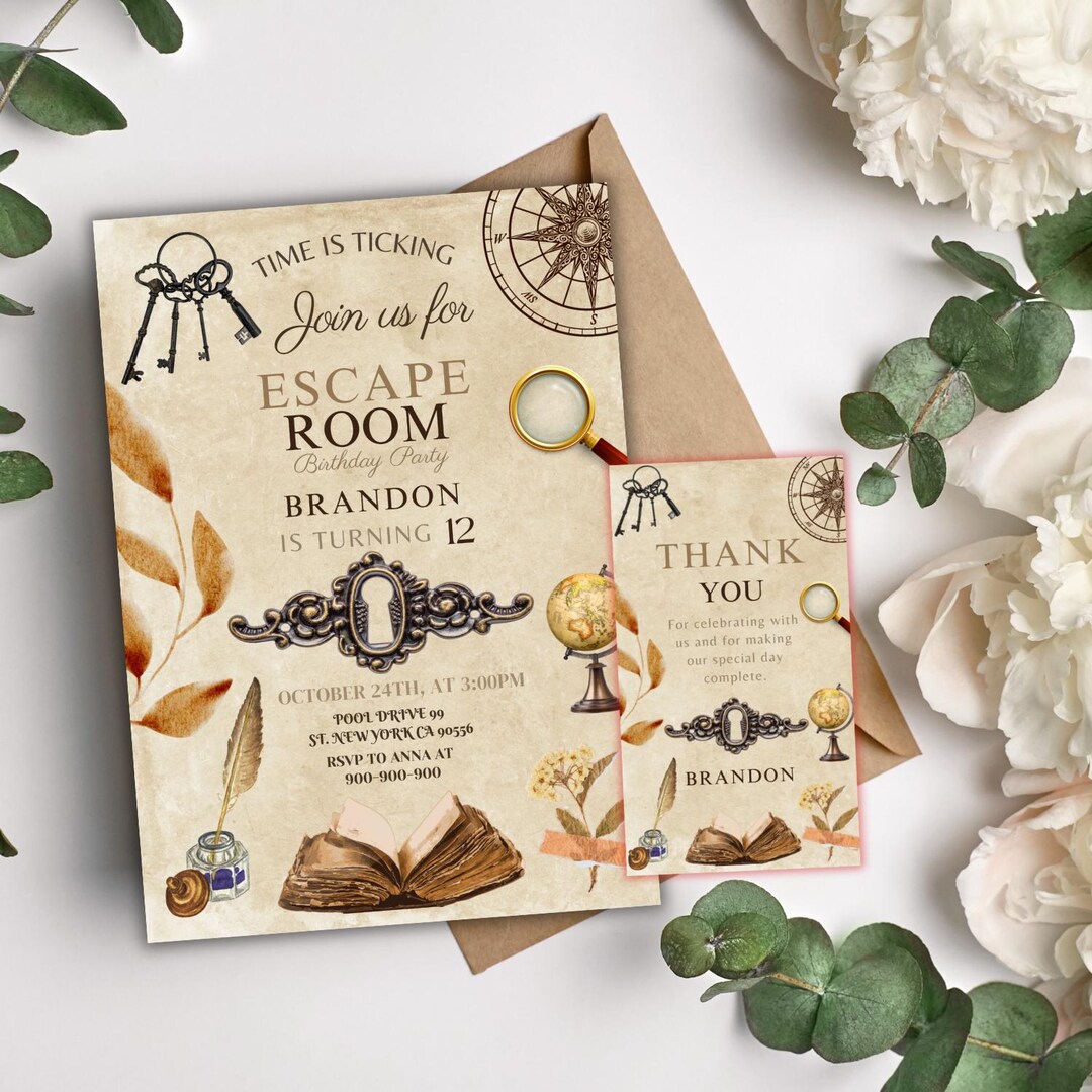 Editable Escape Room Party Invitation Escape Room Invite Unlock the ...