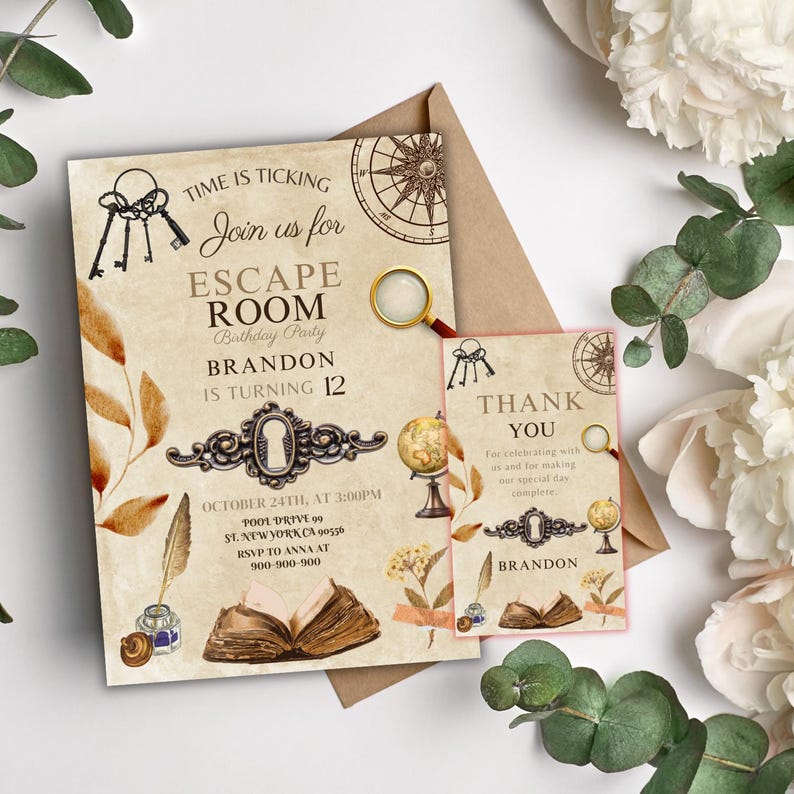 Editable Escape Room Party Invitation Escape Room Invite Unlock the ...