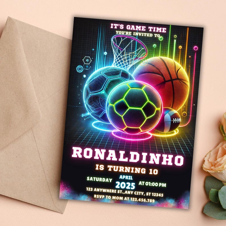 Editable Soccer Birthday Invitation Template | Football Ticket Design ...