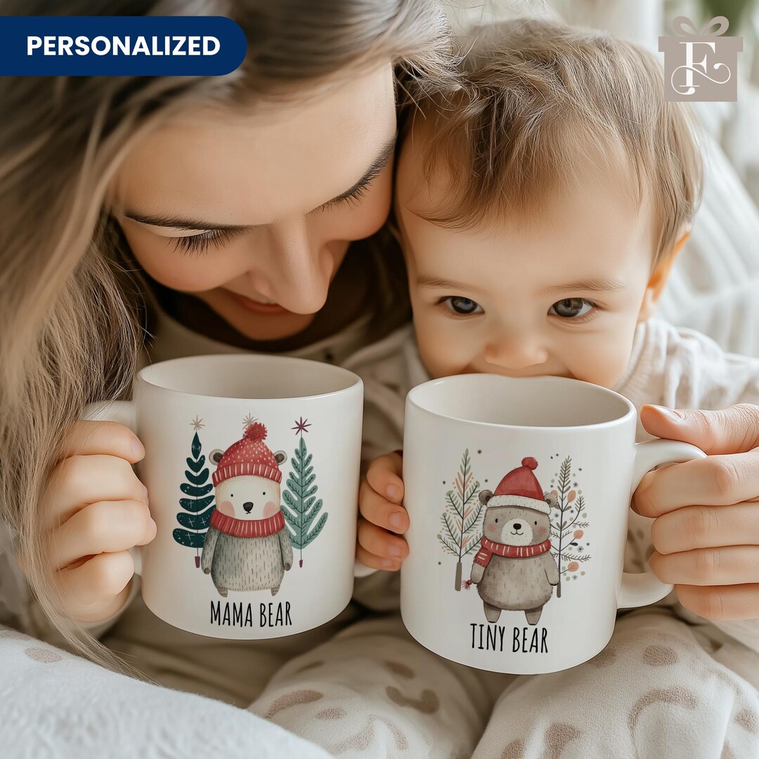 Personalized Family Bear Mugs – Custom Name Matching Family Mug ...