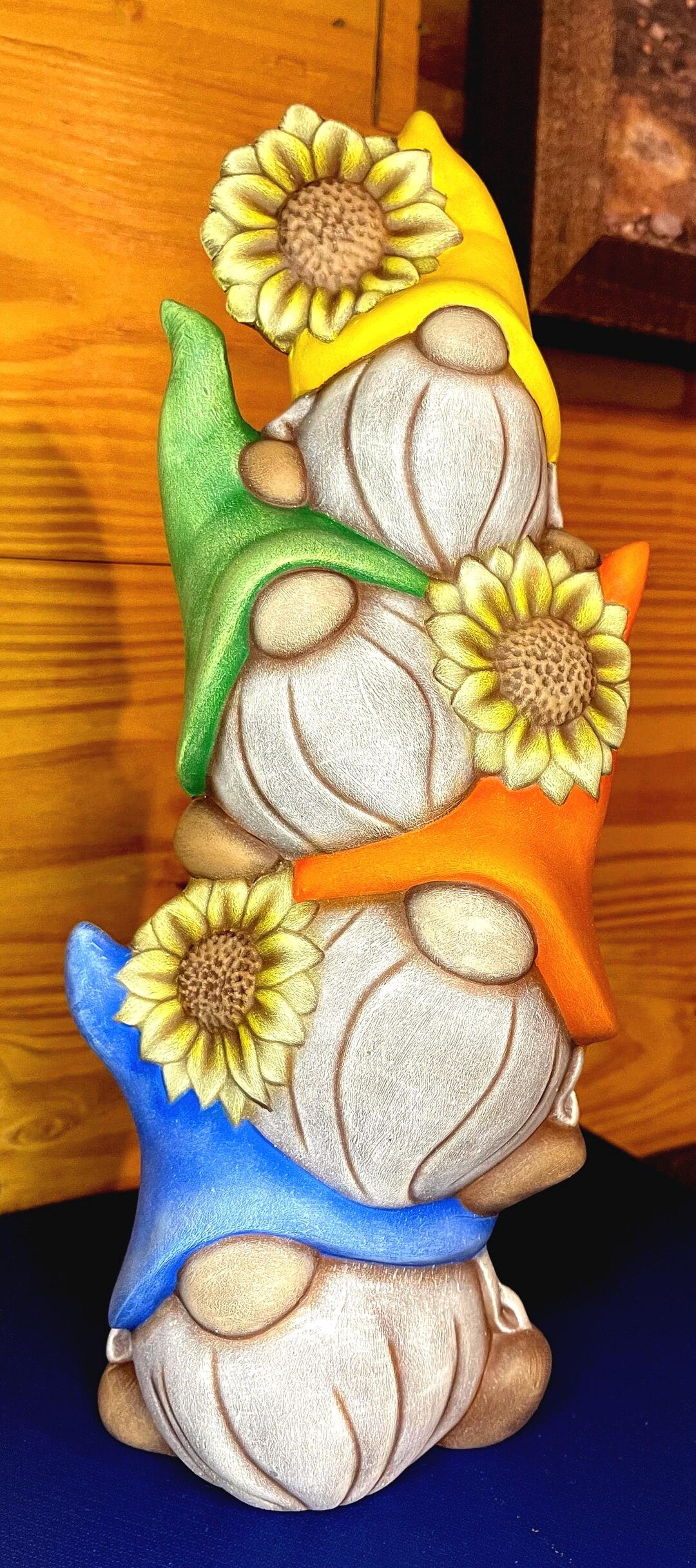 Clay Magic Gnome With Sunflower Stack - Etsy