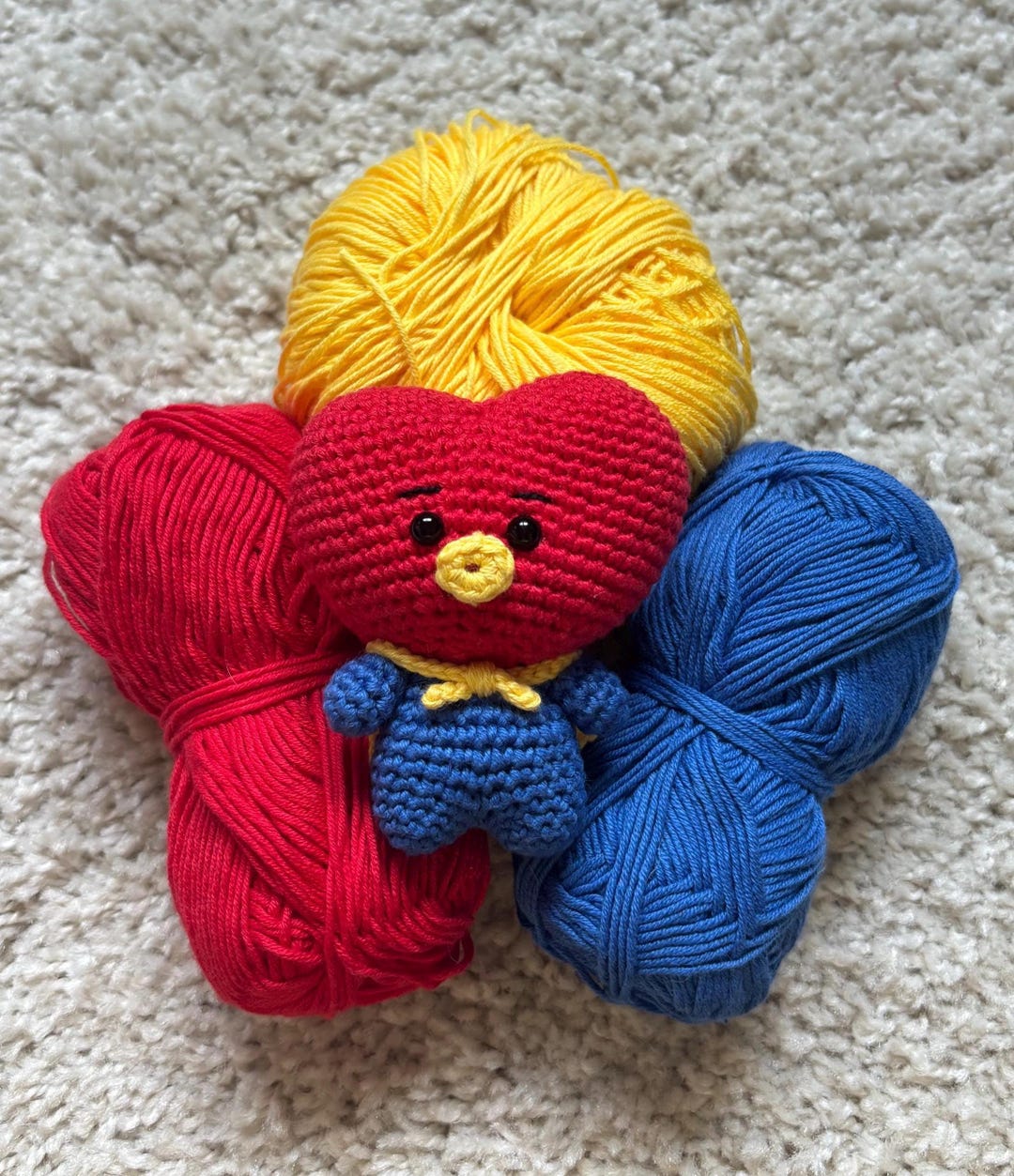 BTS Tata Heart BT21 Amigurumi - Plush Decoration V - Etsy