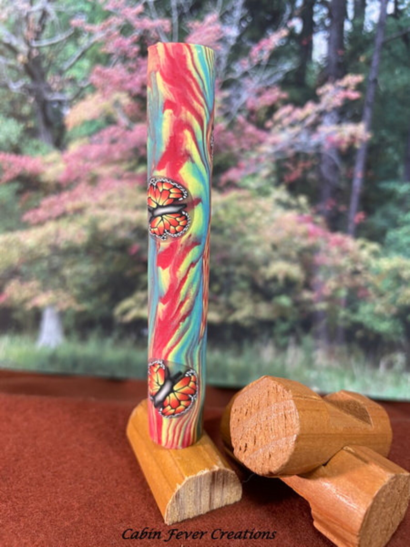 Polymer Clay Pen Blank Tie-dyed With Monarch Butterflies Designed for ...