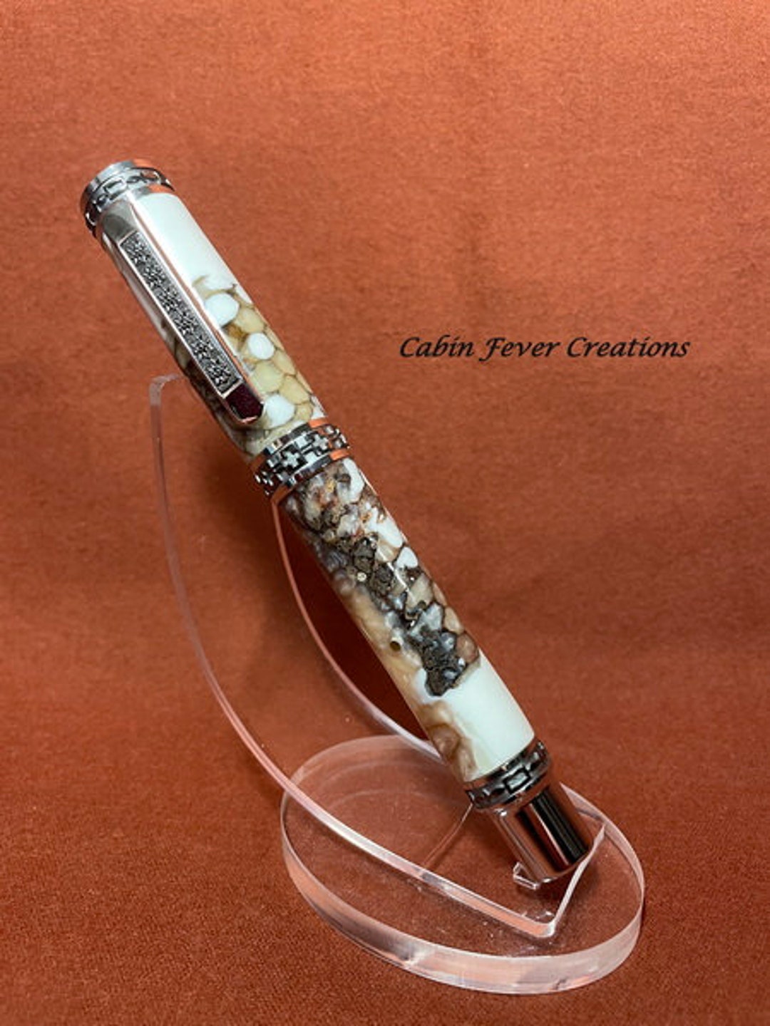 Mystical Unique Wasp Nest Acrylic Emperor Fountain Pen, Black TI Finish ...
