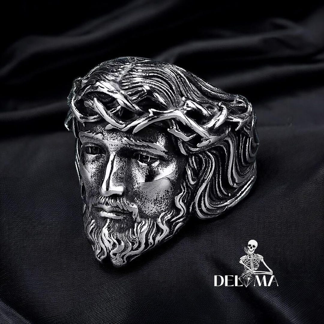 Stainless Steel Sacred Heart of Jesus Ring, Religious Christian Jewelry ...