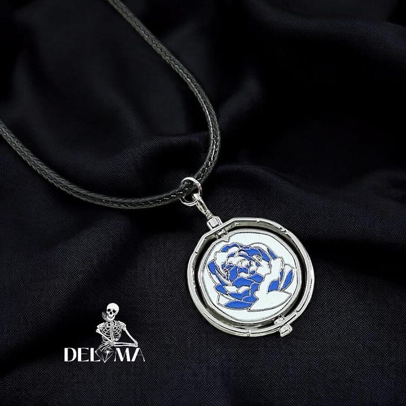 Arcane Necklace Blue Rose - Etsy