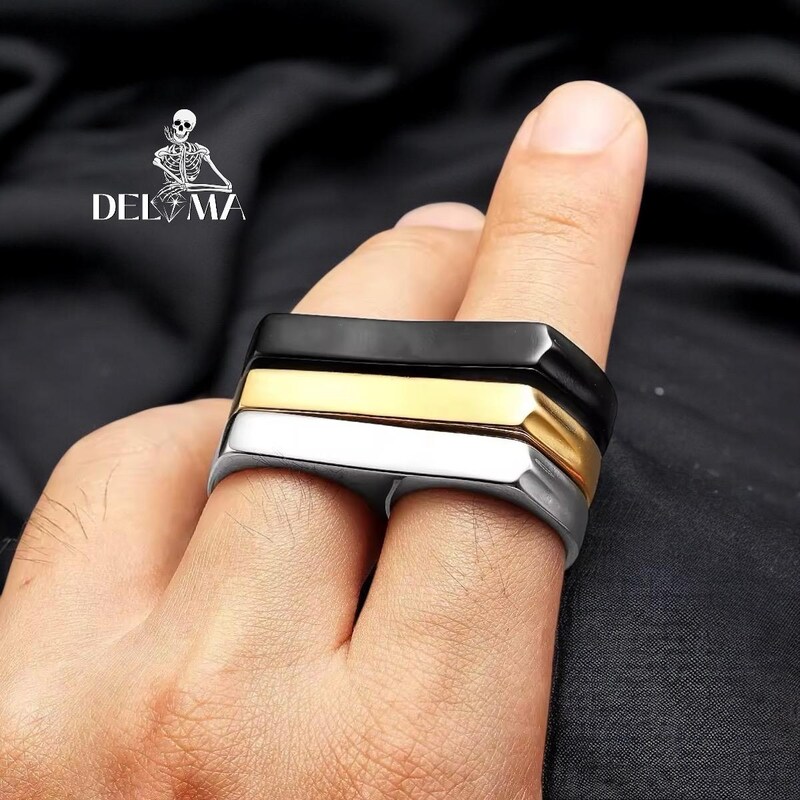 Mens Two Finger Silver Ring - Etsy