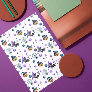 Cute Black Cat Halloween Digital Paper Bundle for Crafting ...