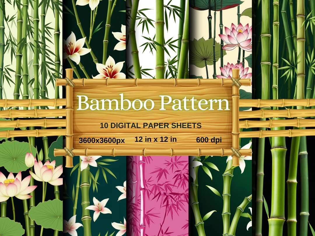 Aesthetic Bamboo Digital Paper Traditional Chinese Designs for the ...